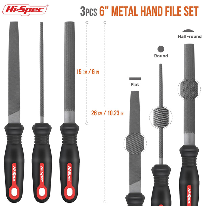 Needle File Set 6 Piece 6-Piece Needle File Set - 100mm Half Round ...