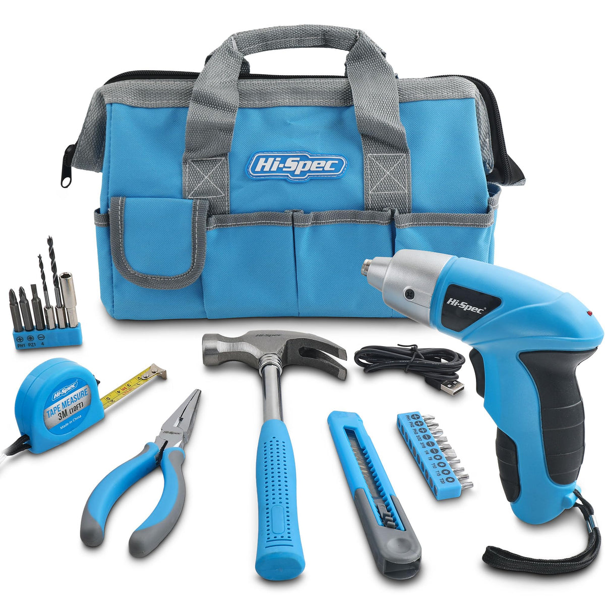 21pc Blue 3.6V USB Electric Power Screwdriver and Hand Tool Set. Get S ...