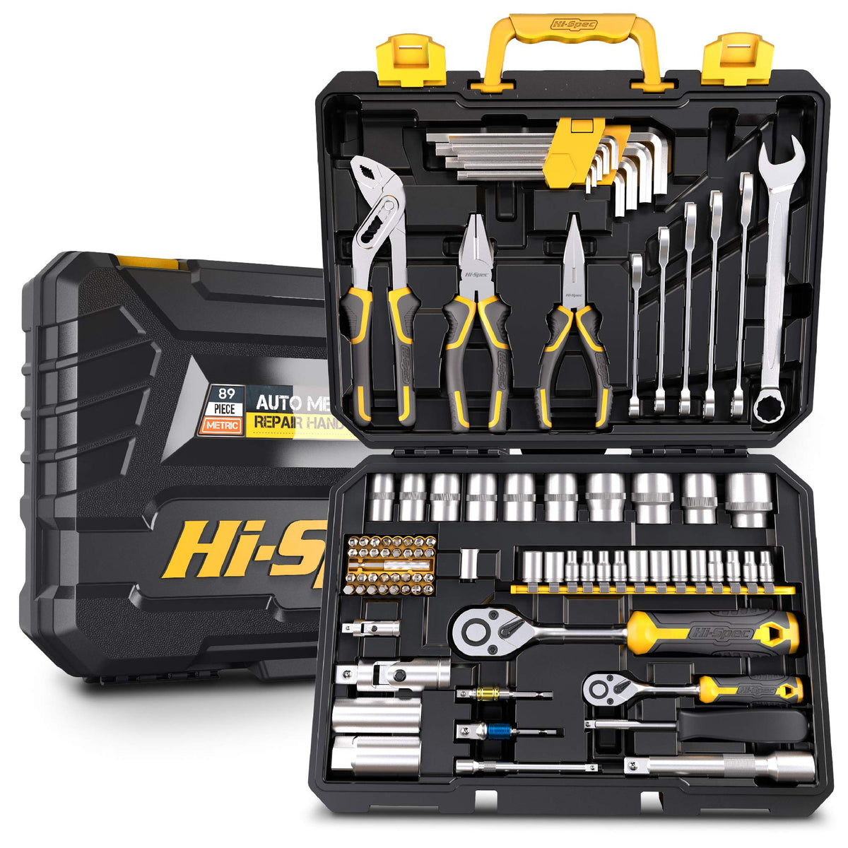 89pc Auto, Garage and Home Mechanics DIY Tool Kit Set. Comprehensive H ...