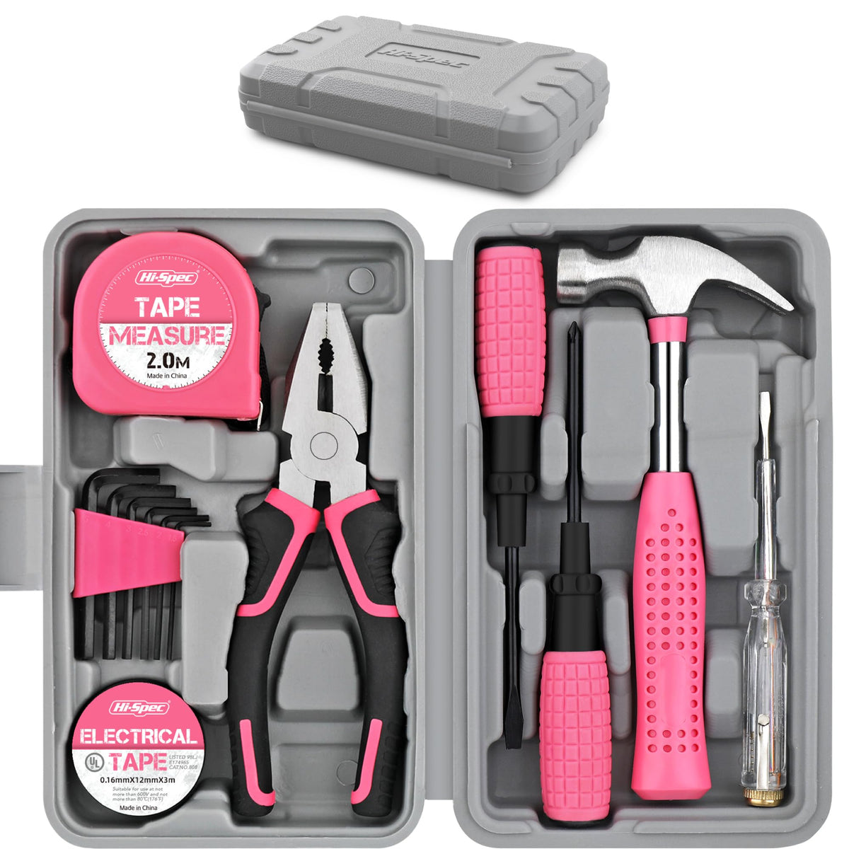 13pc Pink Compact DIY Hand Tool Kit Set for Household and Office Repai — HI-SPEC® Tools Official ...